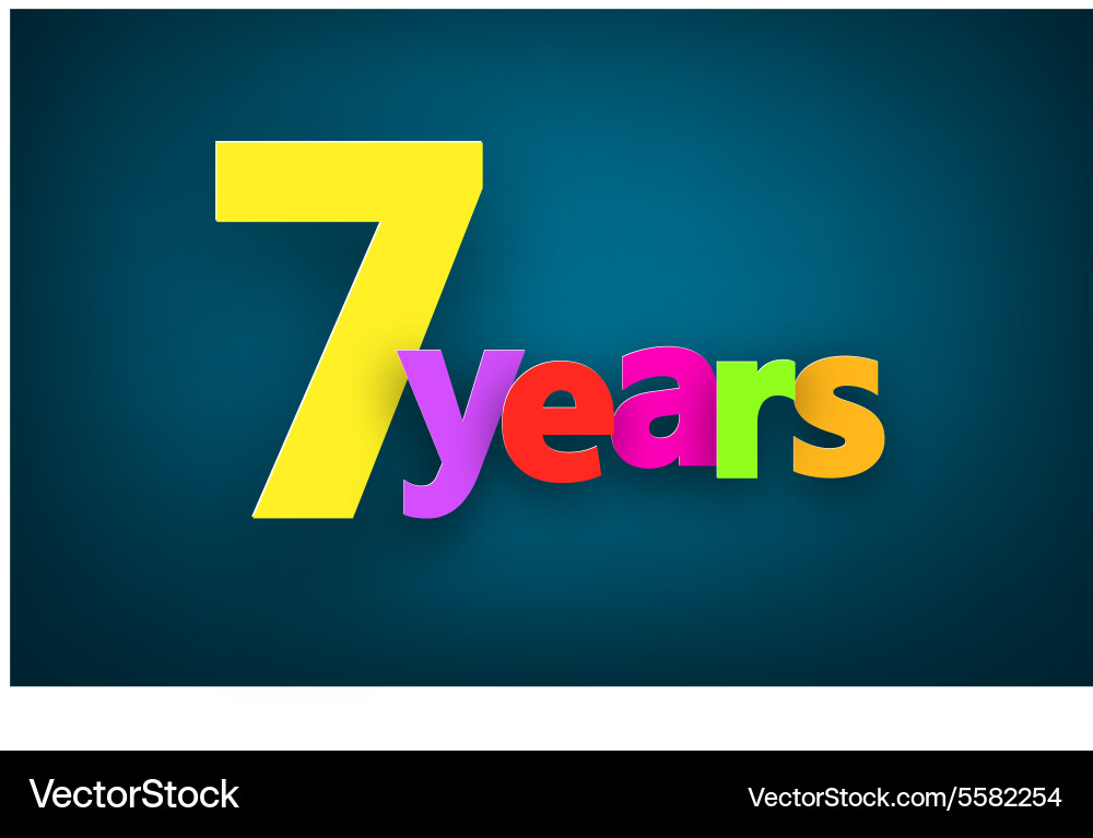 Seven years paper sign Royalty Free Vector Image