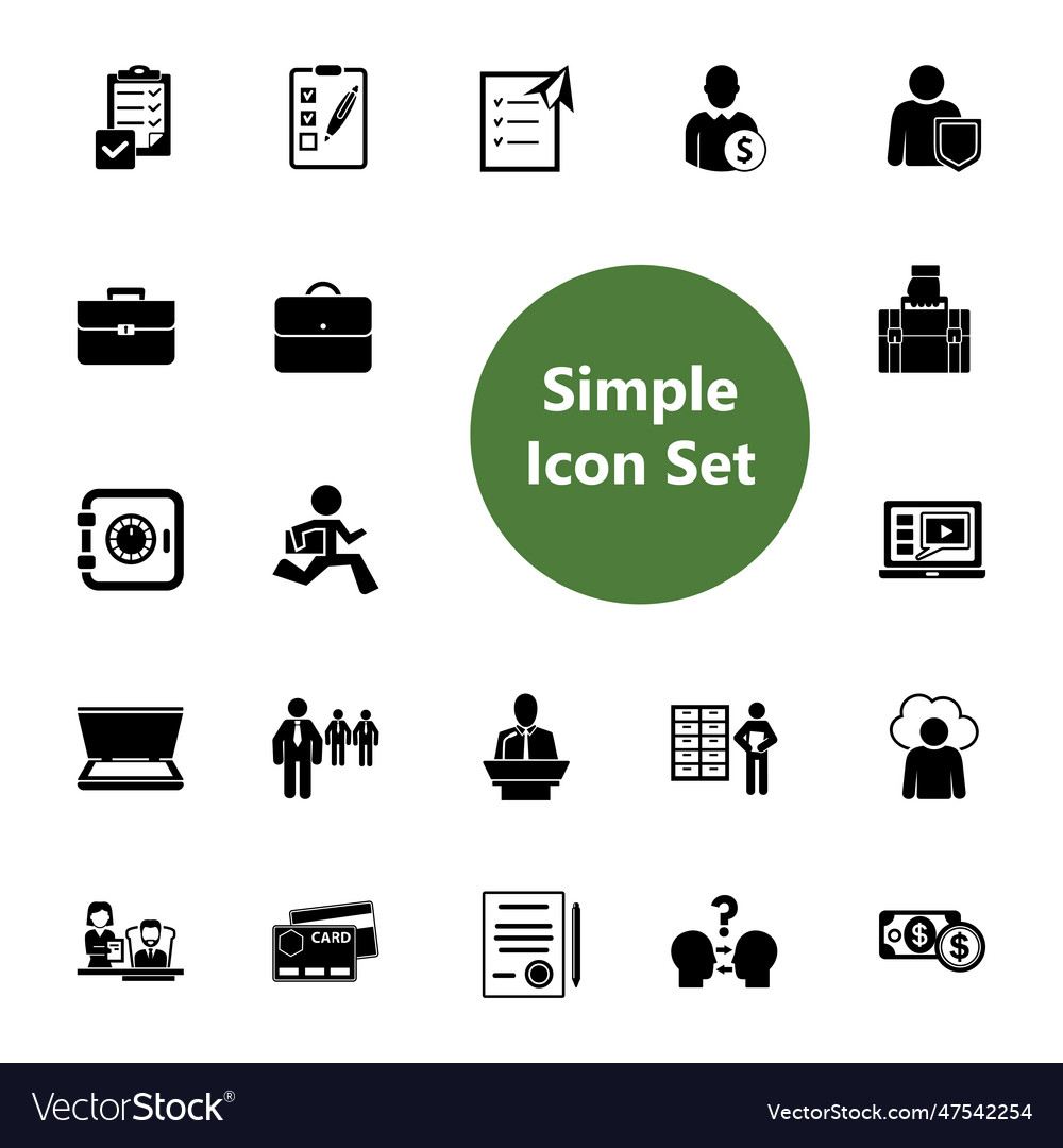Working day icon set business process collection Vector Image Working day icon set business process collection Vector Image