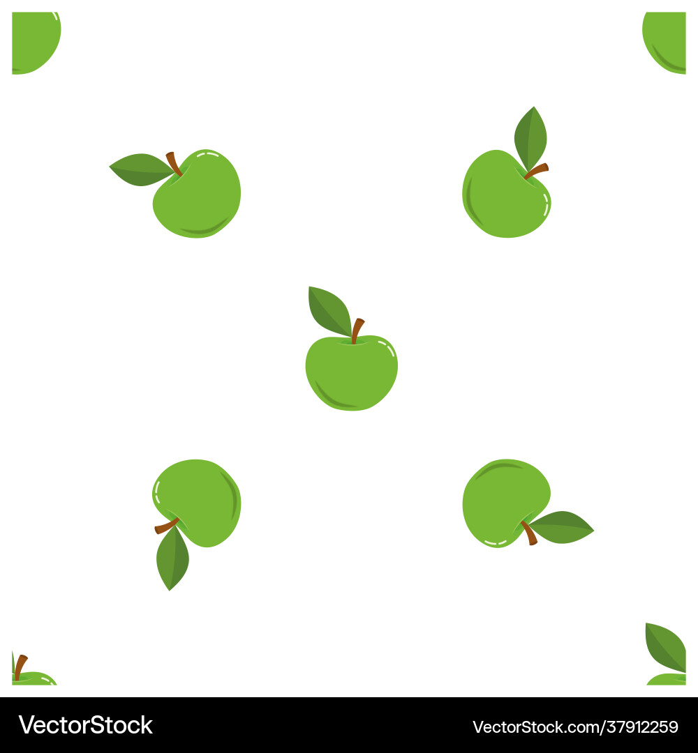 Abstract seamless background with green apples Vector Image