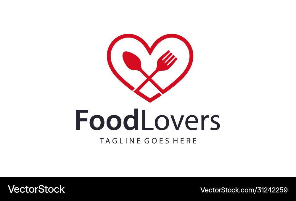 Food lovers for logo design editable Royalty Free Vector