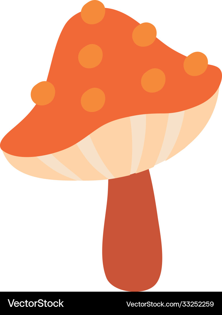 Fungus plant flat style icon Royalty Free Vector Image