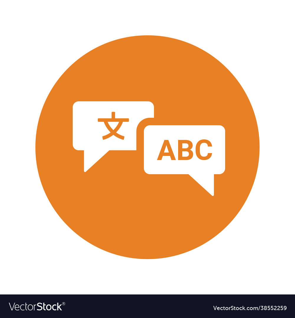 Translation language icon orange color Royalty Free Vector