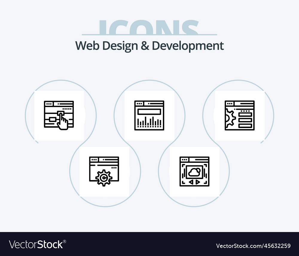 Web design and development line icon pack 5 icon Vector Image