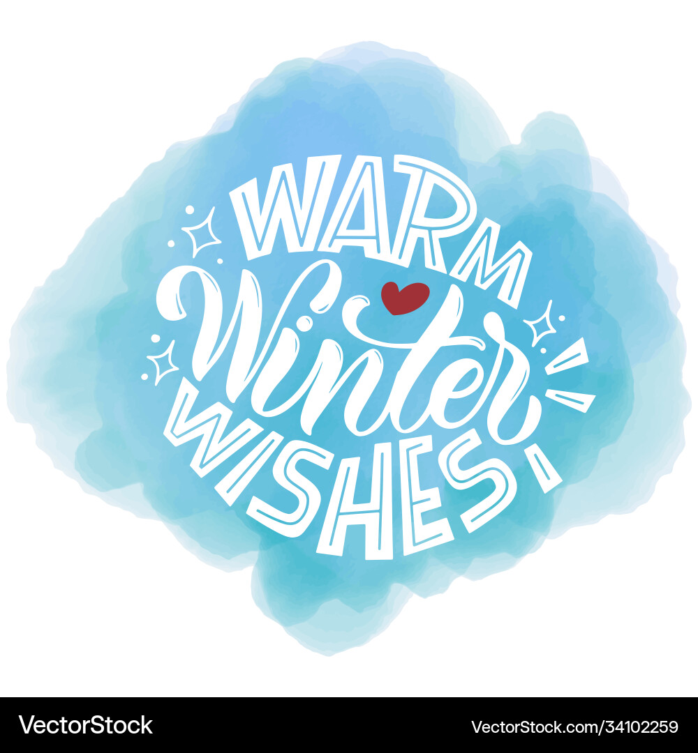 Winter and new year card lettering design elements