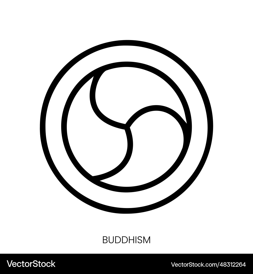 Buddhism icon line art style design isolated Vector Image
