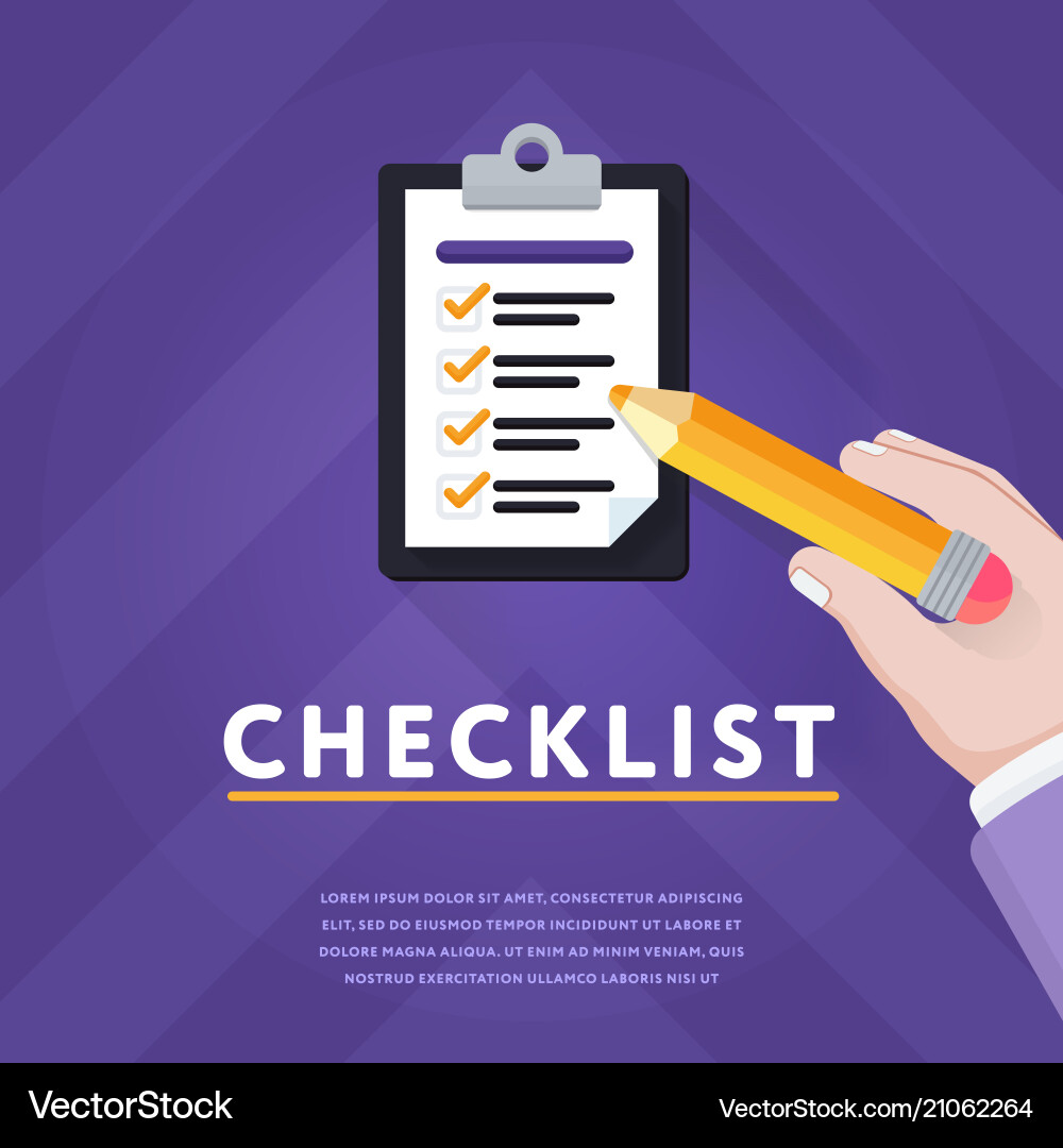 Colorful with clipboard and checklist Royalty Free Vector