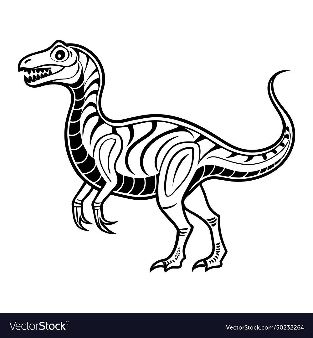 Dinosaur line art drawing Royalty Free Vector Image