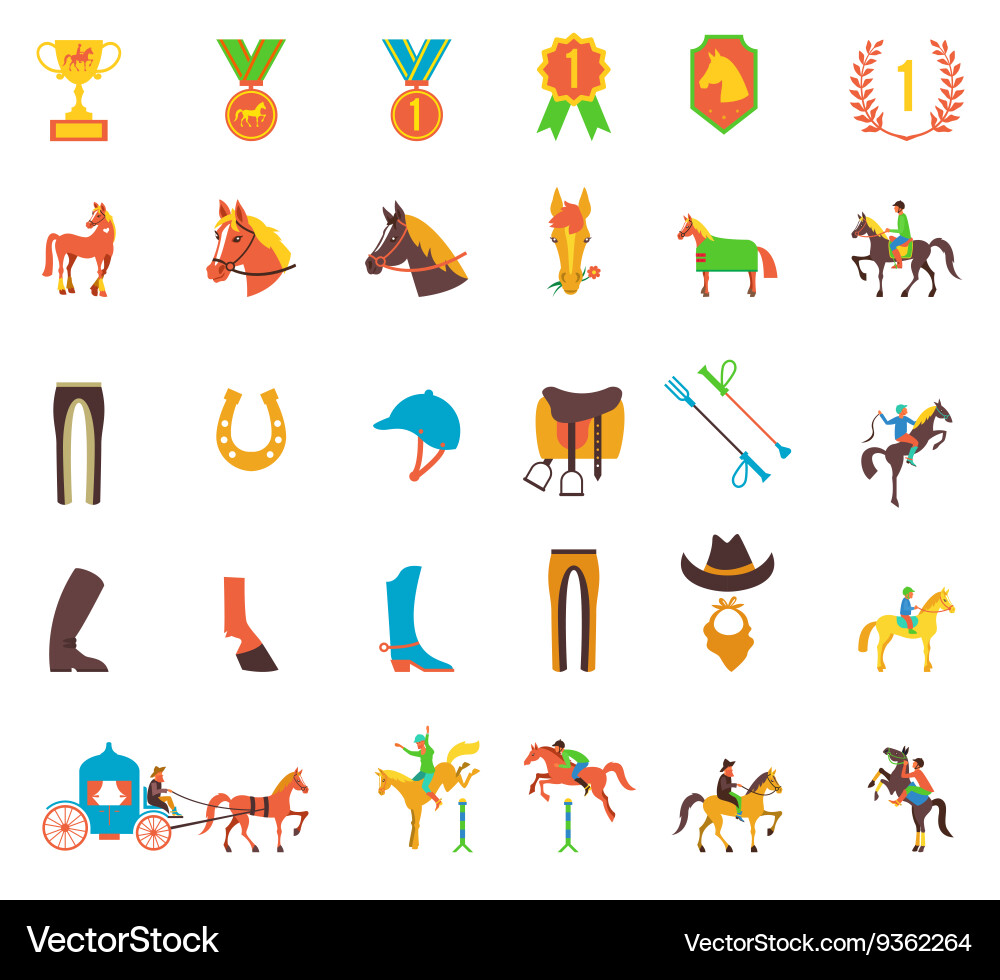 Horse icons set Royalty Free Vector Image - VectorStock