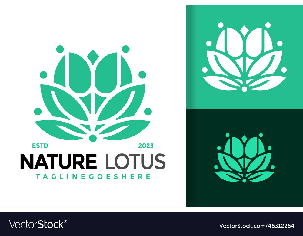 Nature lotus flowers logo icon Royalty Free Vector Image