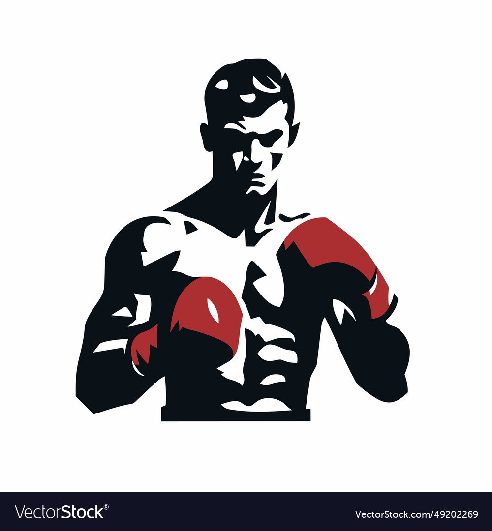 Boxer black icon on white background boxer Vector Image Boxer black icon on white background boxer Vector Image