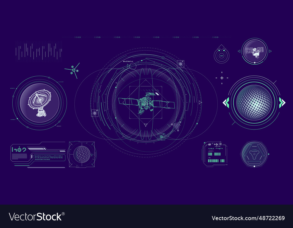 Data elements for sci-fi interface Royalty Free Vector Image