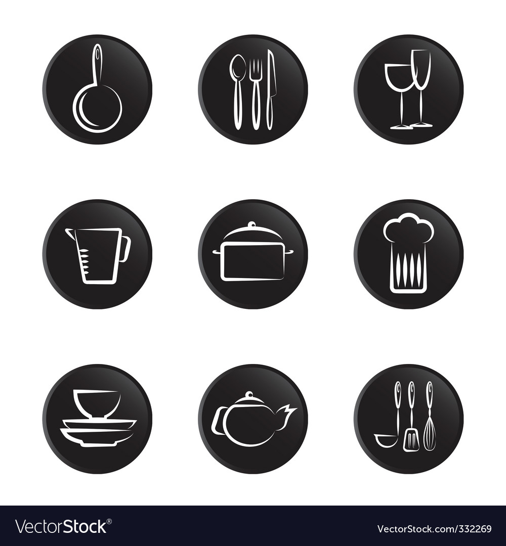 Kitchenware objects Royalty Free Vector Image - VectorStock
