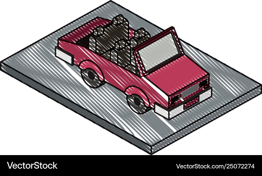 Convertible car isometric icon Royalty Free Vector Image