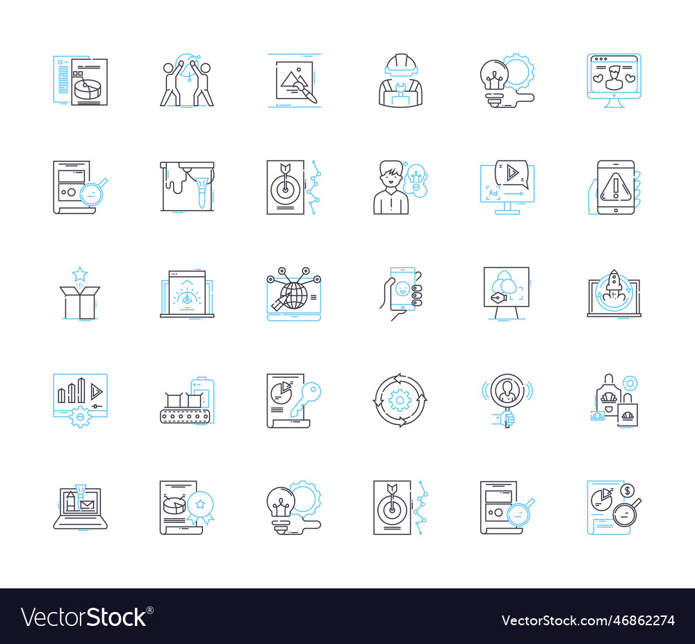 Data organization linear icons set categorization Vector Image Data organization linear icons set categorization Vector Image