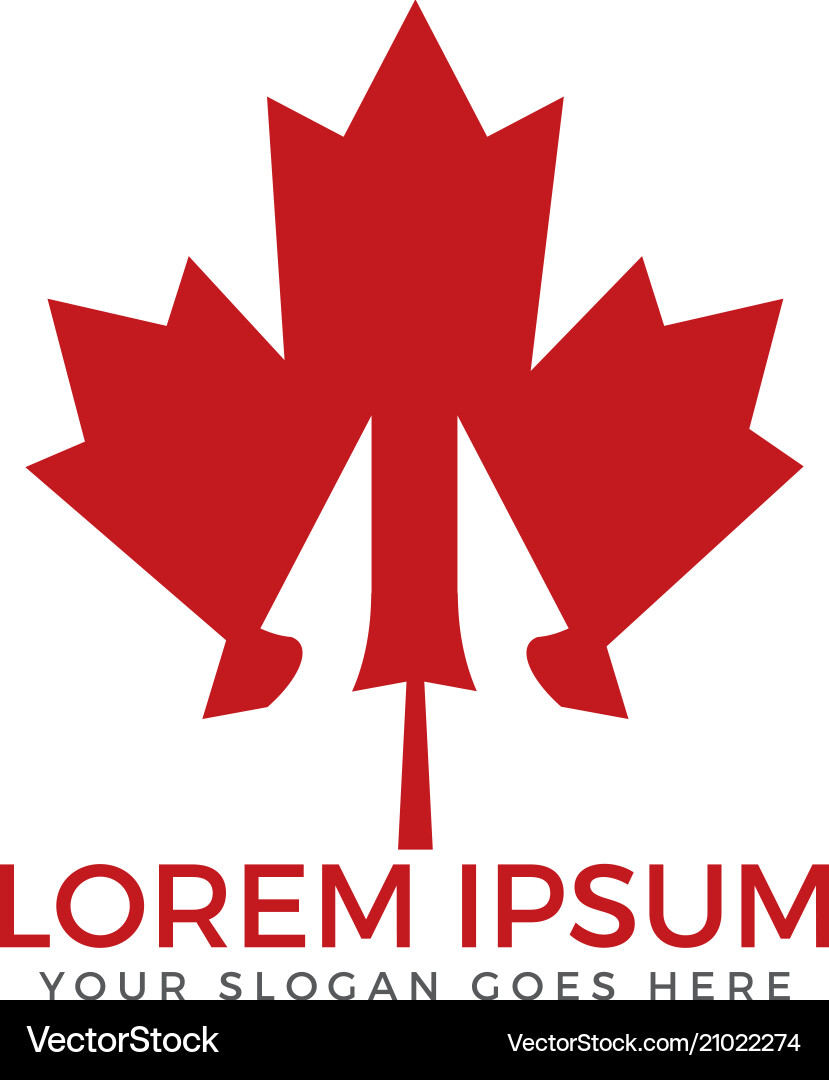 Maple leaf logo design Royalty Free Vector Image