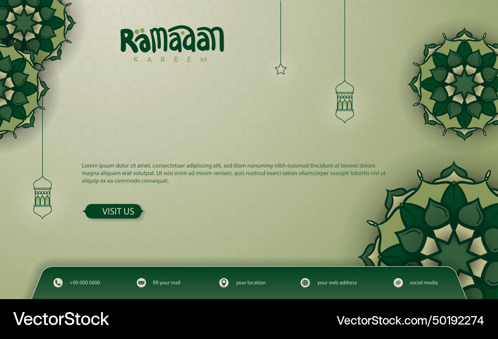Ramadan background design with line art Royalty Free Vector