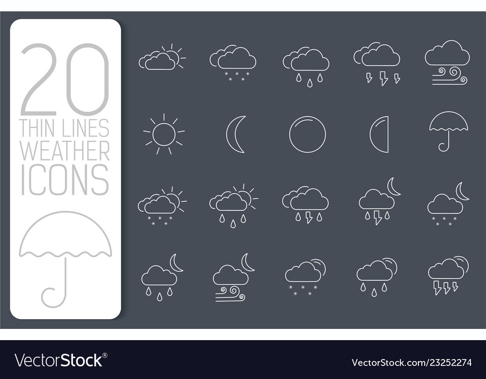 Thin line weather set icons concept Royalty Free Vector Thin line weather set icons concept Royalty Free Vector