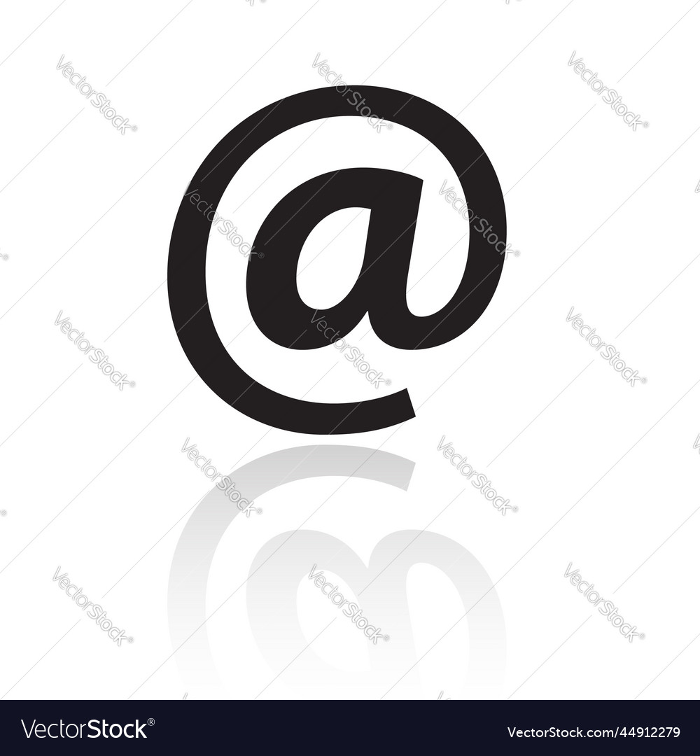 Black simplistic email symbol and reflection Vector Image Black simplistic email symbol and reflection Vector Image
