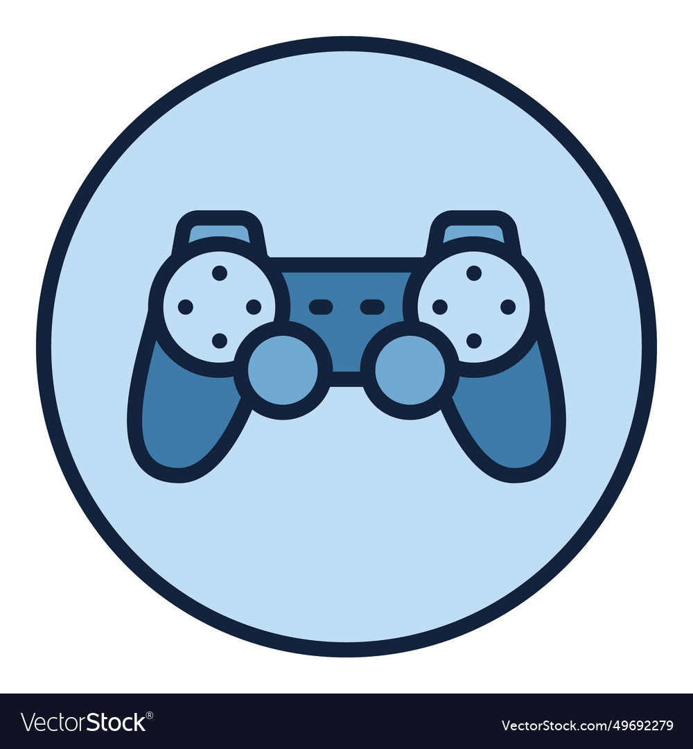 Circle with videogame controller joypad colored Vector Image