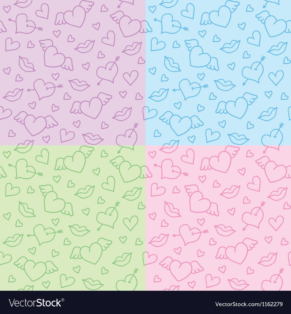 Romantic patterns Royalty Free Vector Image - VectorStock