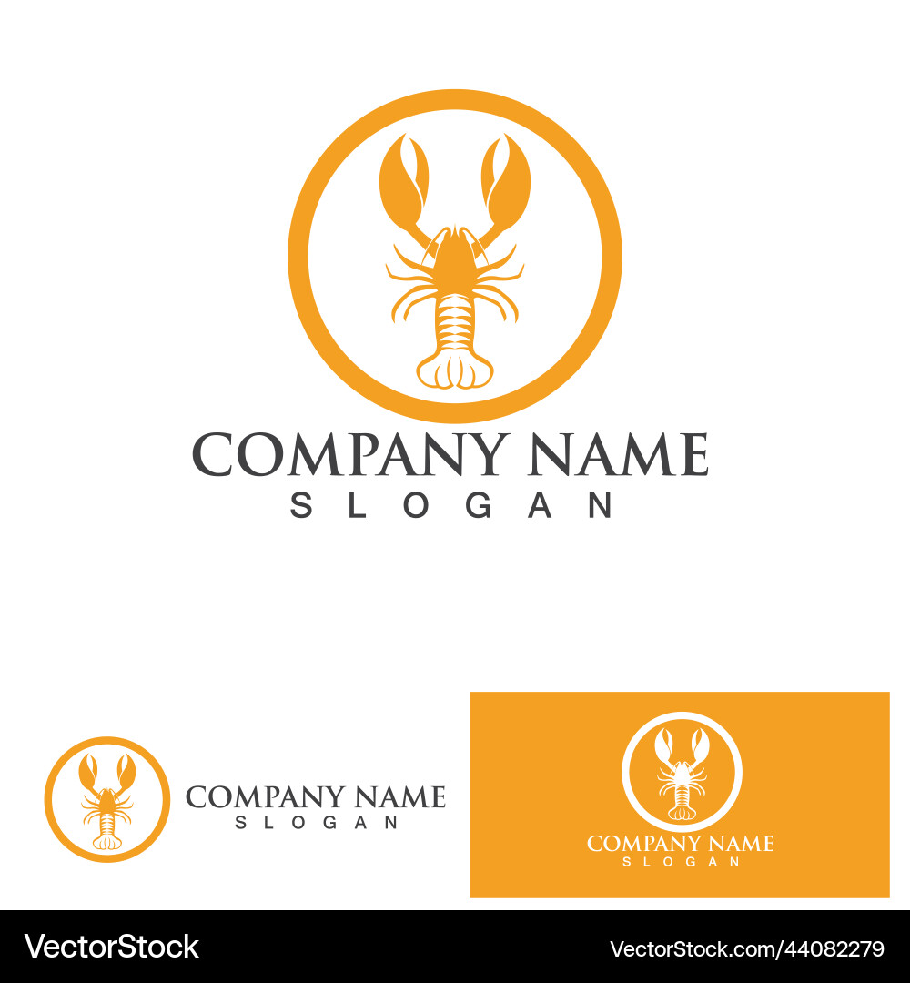 Sea prawn logo and symbol Royalty Free Vector Image