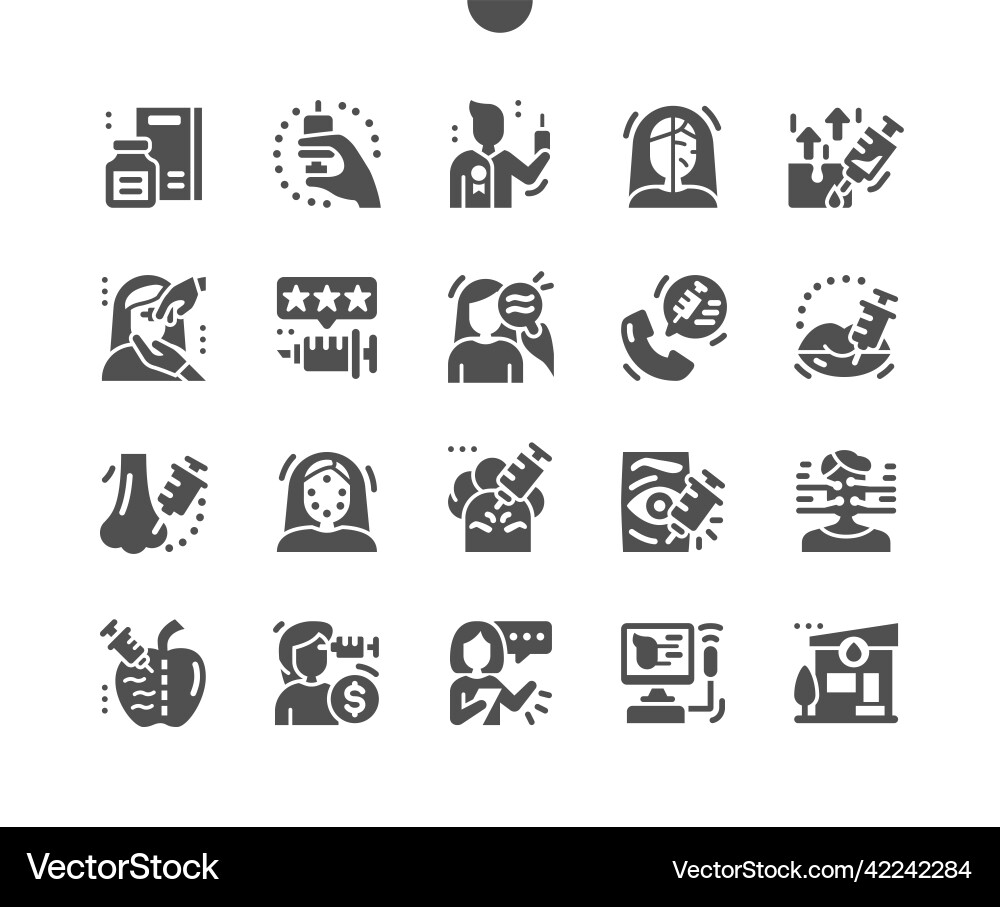 Botox procedure places for injections Royalty Free Vector