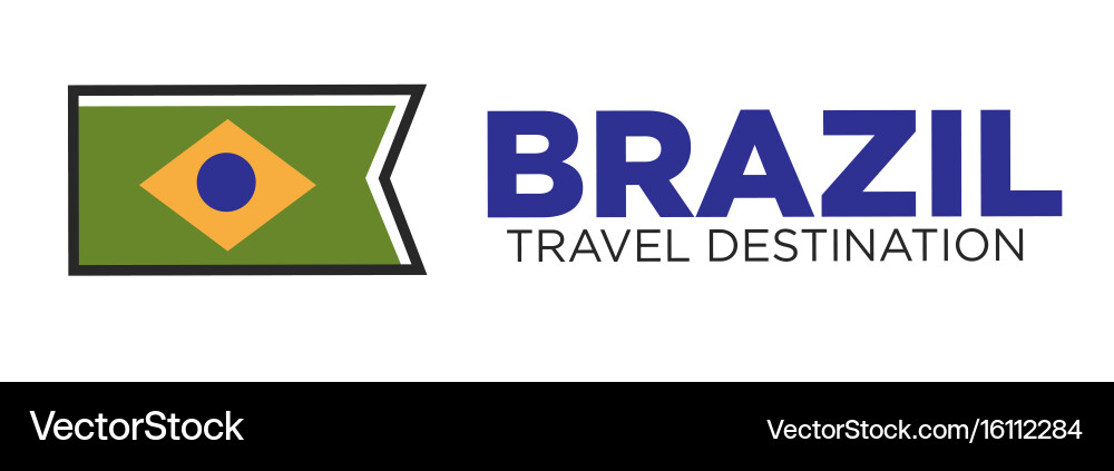 Brazil travel destination emblem Royalty Free Vector Image