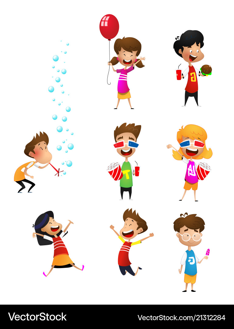 Cartoon children set Royalty Free Vector Image