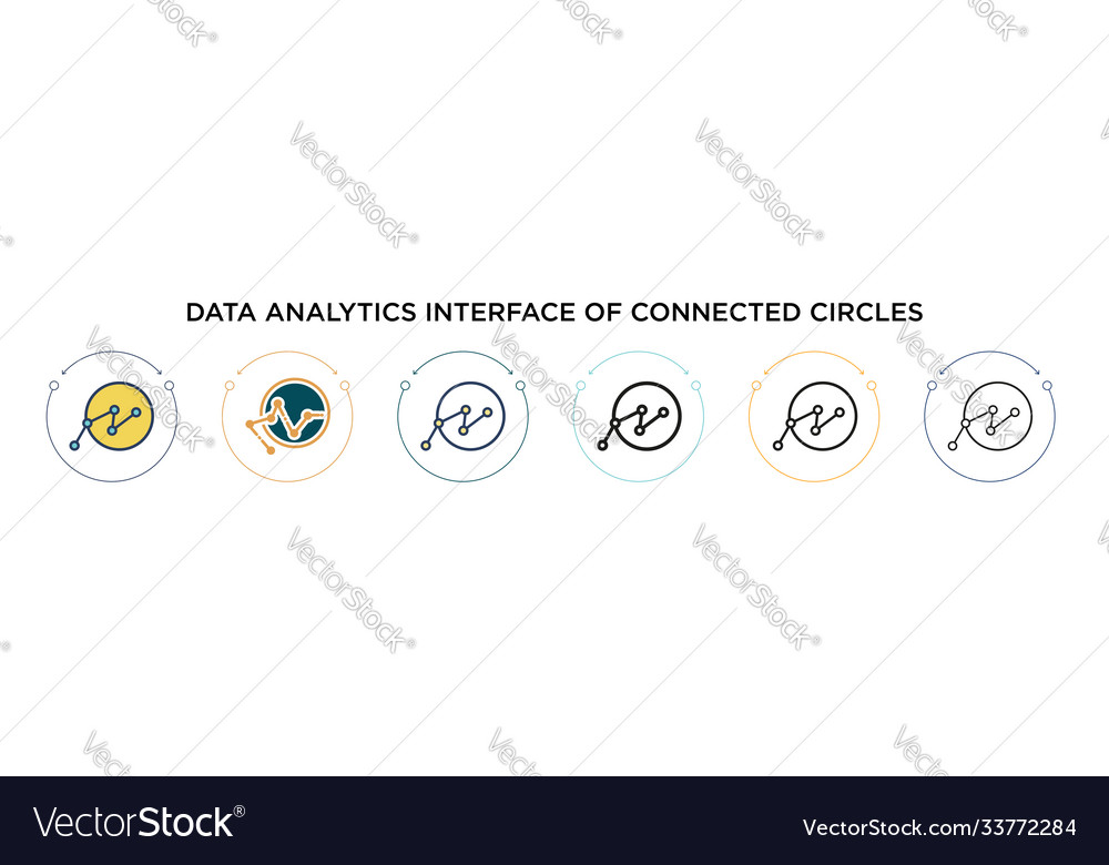Data analytics interface connected circles Vector Image Data analytics interface connected circles Vector Image