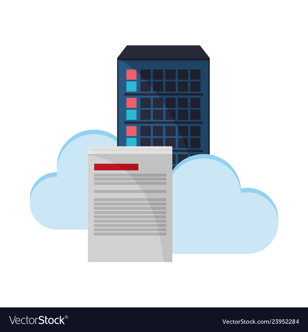 Database server and cloud computing symbol Vector Image