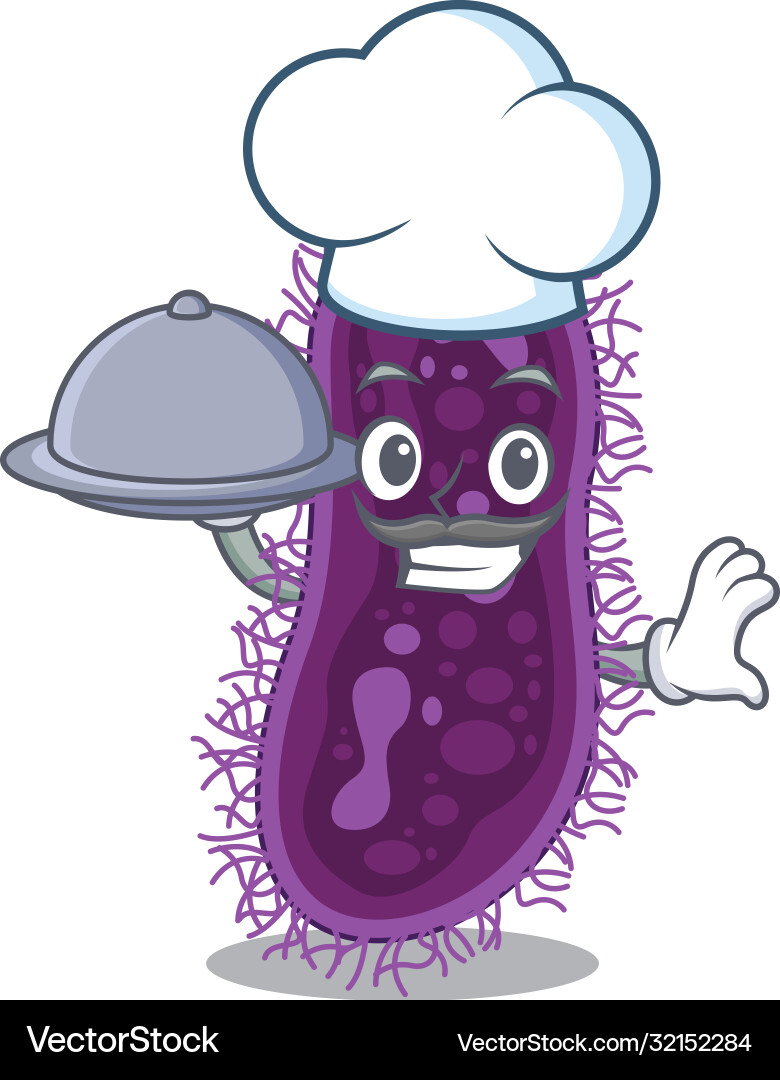 Lactobacillus rhamnosus bacteria chef cartoon Vector Image