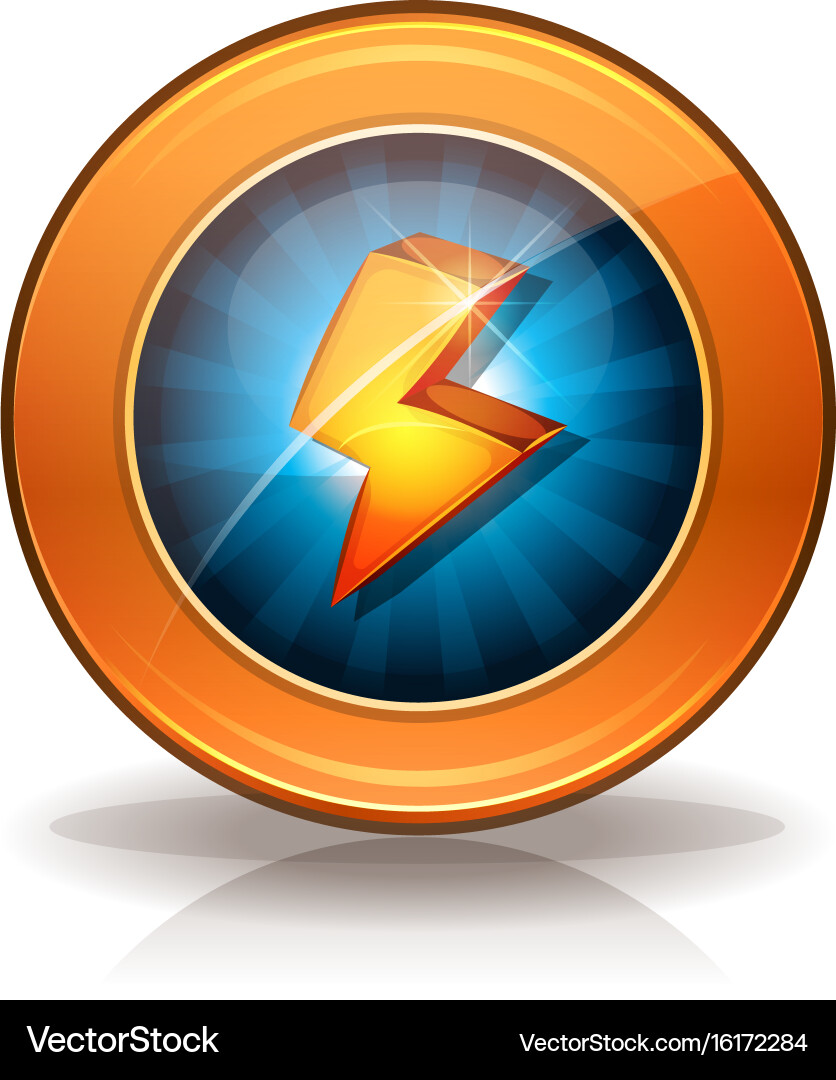 Lightning icons badge for game ui Royalty Free Vector Image