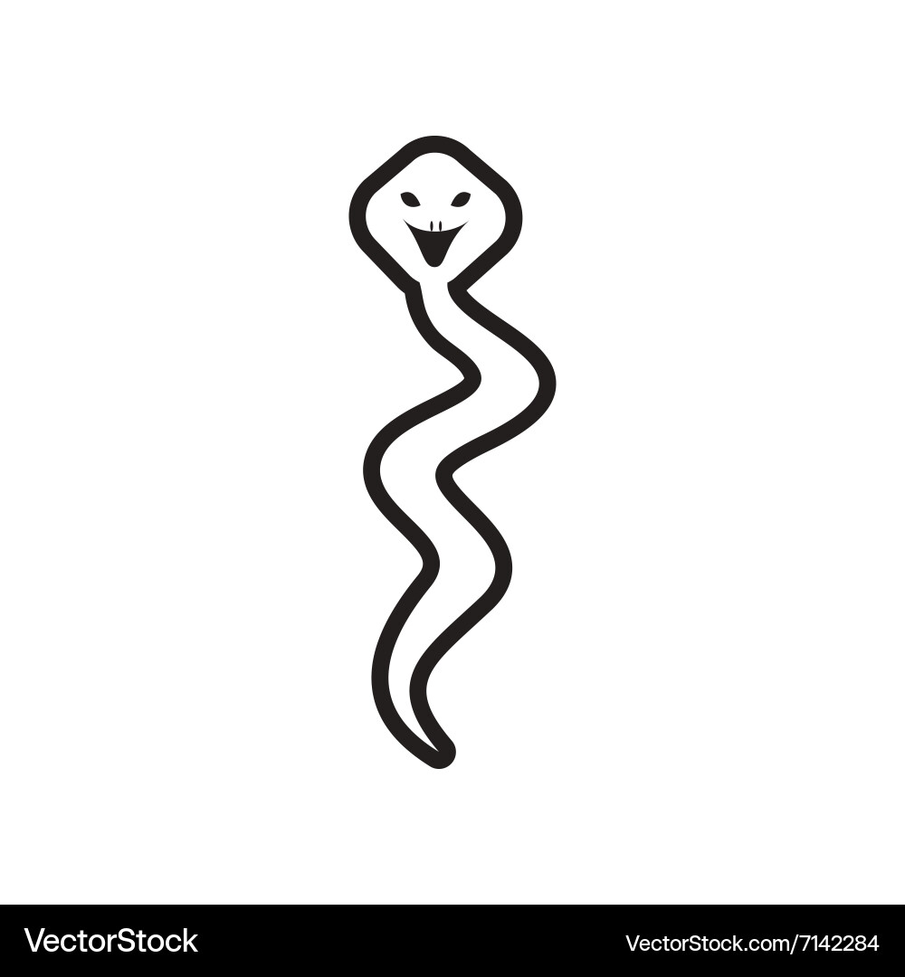 Stylish black and white icon indian cobra Vector Image