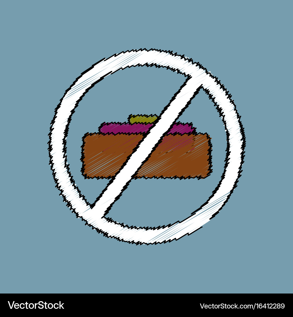 Flat shading style icon no mine sign Royalty Free Vector