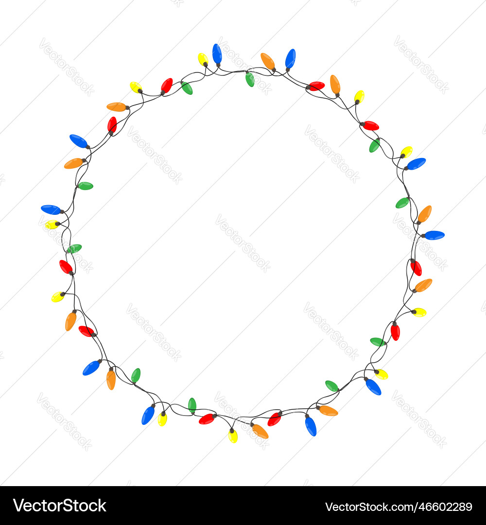 Holiday round frame with multi colored christmas Vector Image