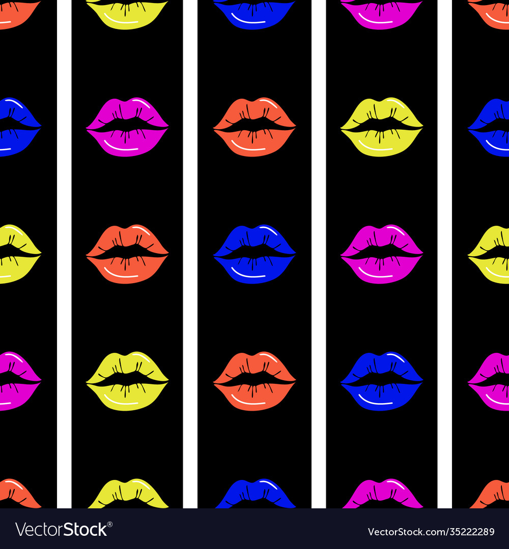 Lips seamless pattern Royalty Free Vector Image
