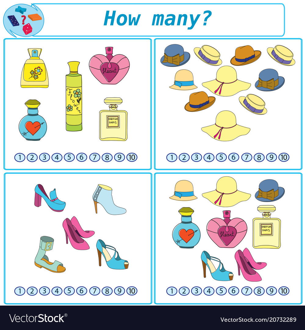 Logical Task Count And Mark The Number Of Objects Vector Image 