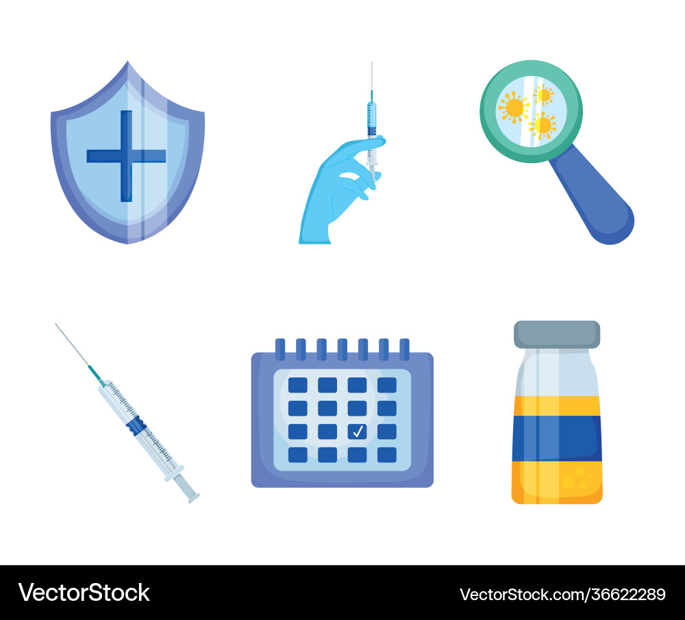 Medical vaccination set Royalty Free Vector Image