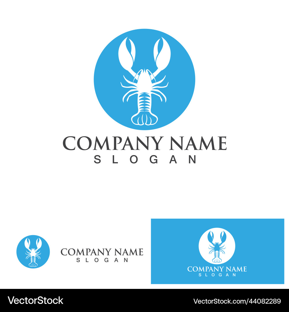 Sea prawn logo and symbol Royalty Free Vector Image