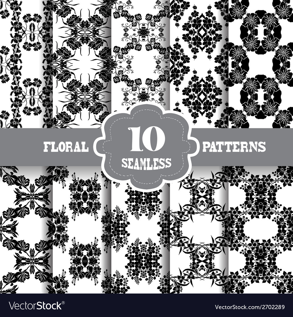 Seamless patterns set Royalty Free Vector Image