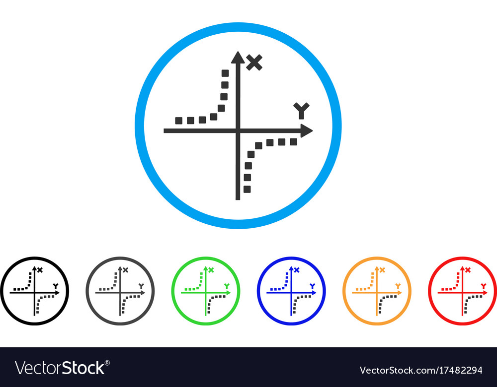 Hyperbola plot rounded icon Royalty Free Vector Image
