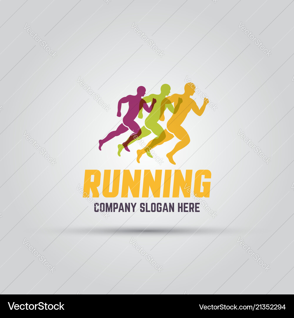 Running man abstract isolated colored logo Vector Image