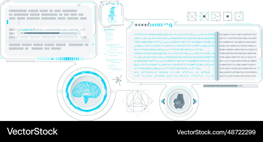 Exploration interface by sci-fi infographics Vector Image