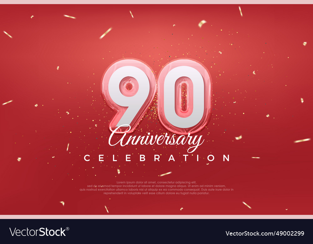 Modern design for 90th anniversary celebration Vector Image