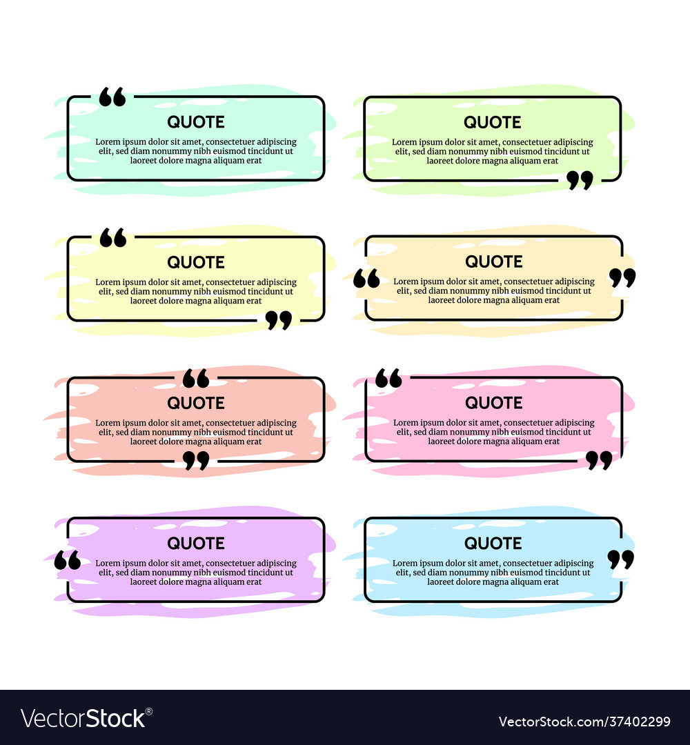 Set quote box frames Royalty Free Vector Image