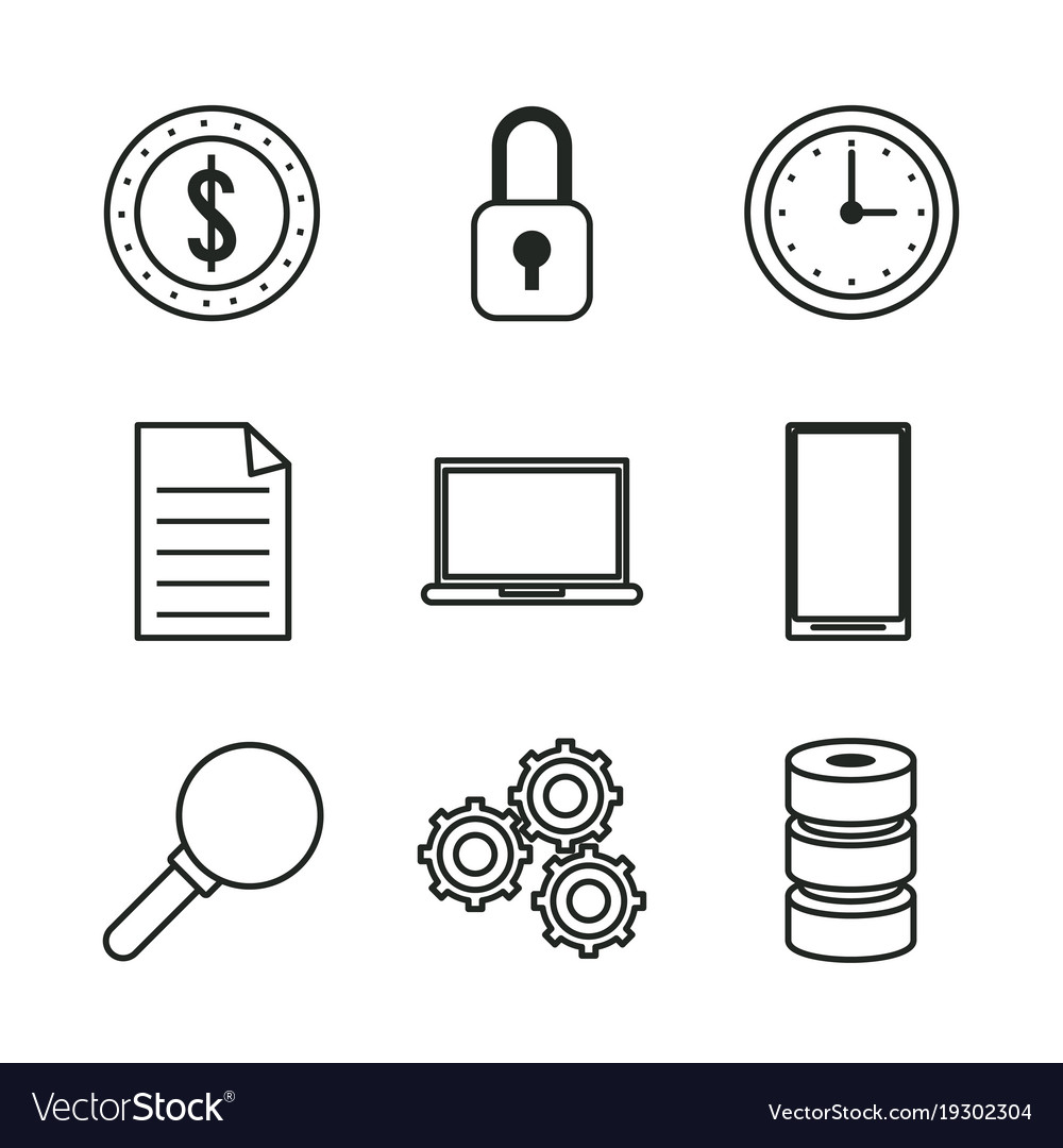 Big data icons Royalty Free Vector Image - VectorStock