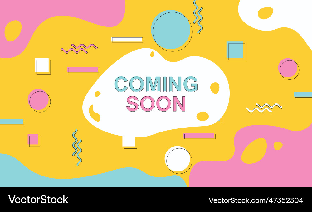 Coming soon banner background with colorful Vector Image