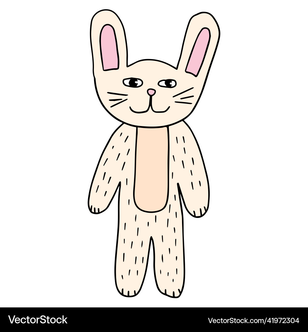 Cute cartoon doodle bunny Royalty Free Vector Image