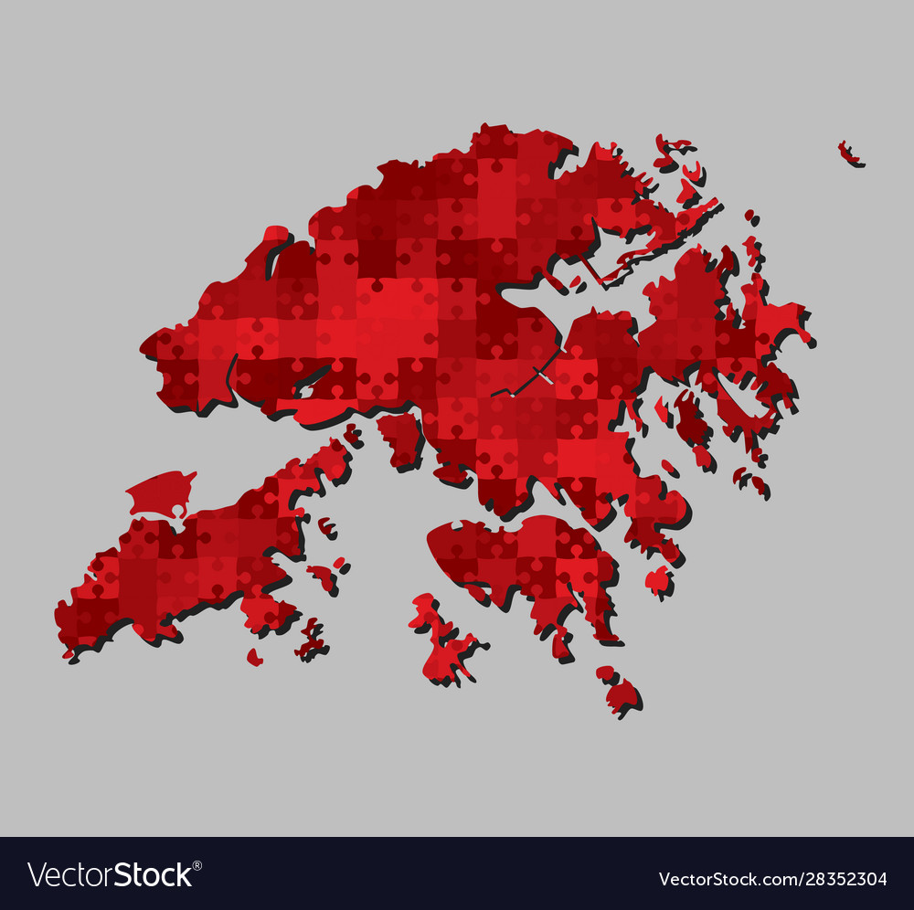 Map hong kong region china template Royalty Free Vector