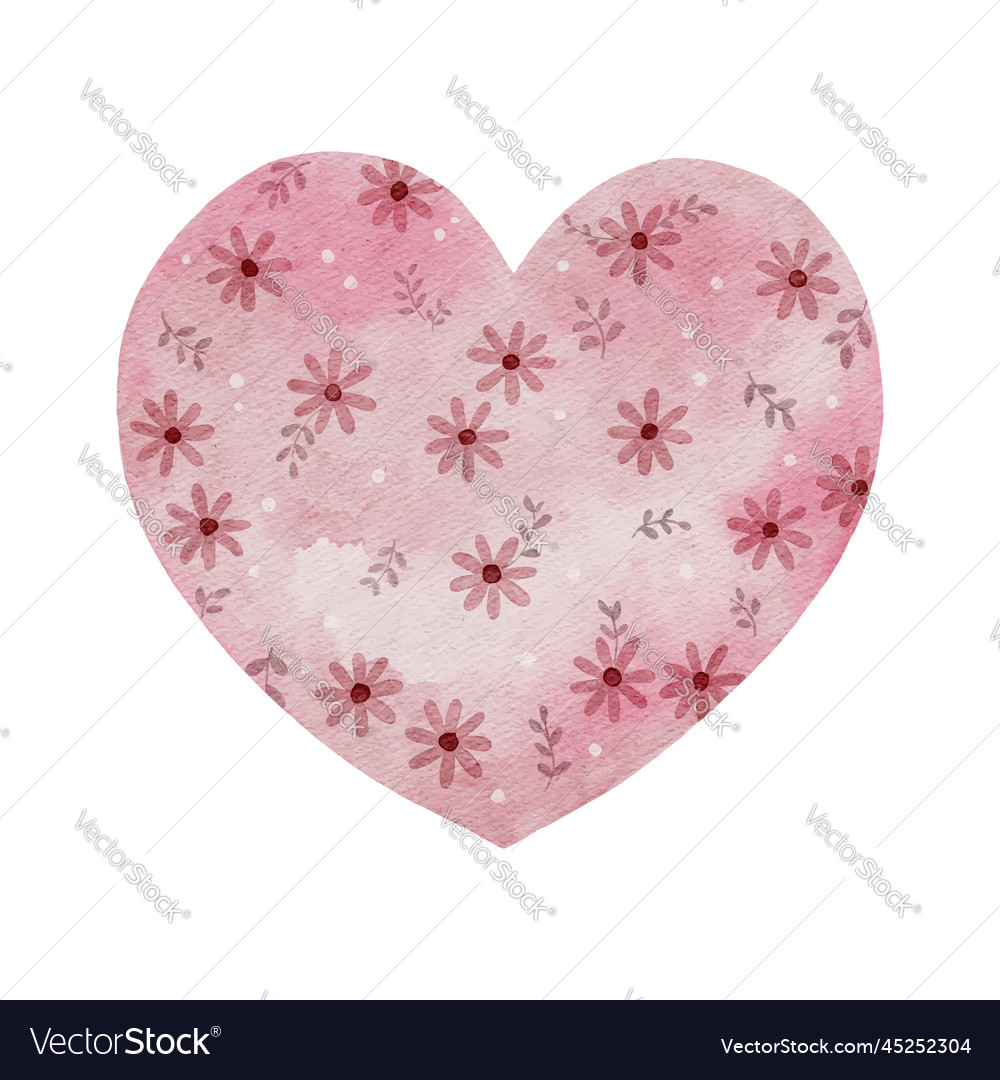 Watercolor heart for valentines day 4 Royalty Free Vector